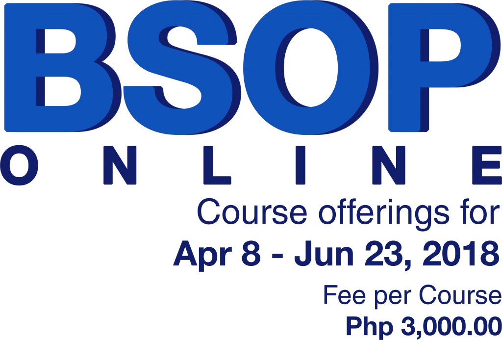April 8 – June 23, 2018 Online Course Offerings – BSOP